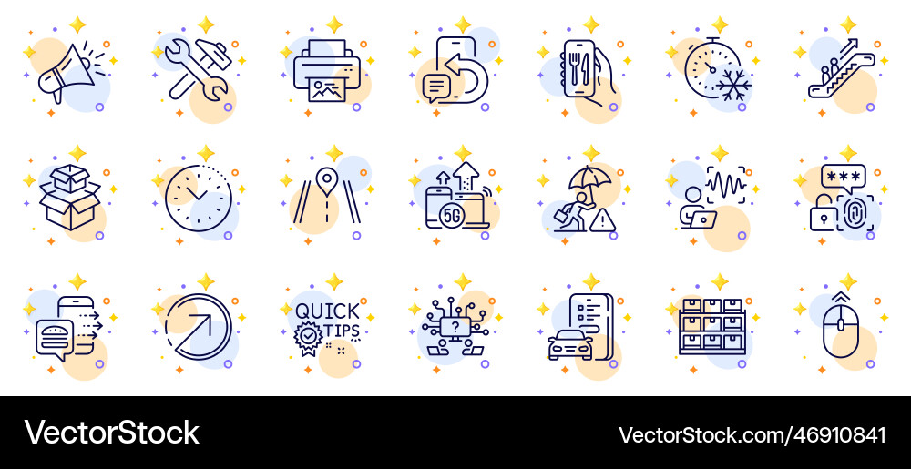 Outline set of freezing timer risk management Vector Image