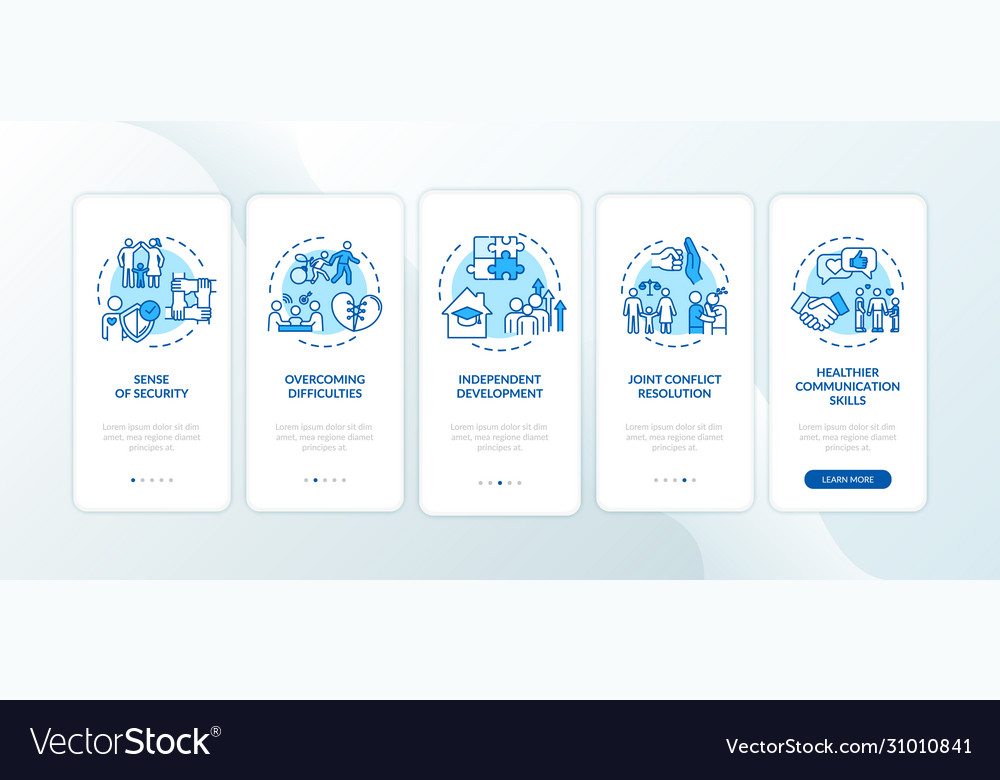 Parents and children relationship onboarding Vector Image