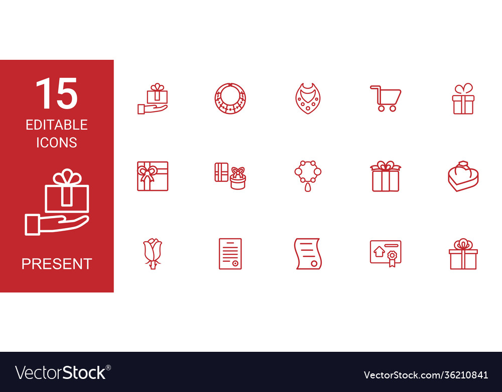 Present icons Royalty Free Vector Image - VectorStock