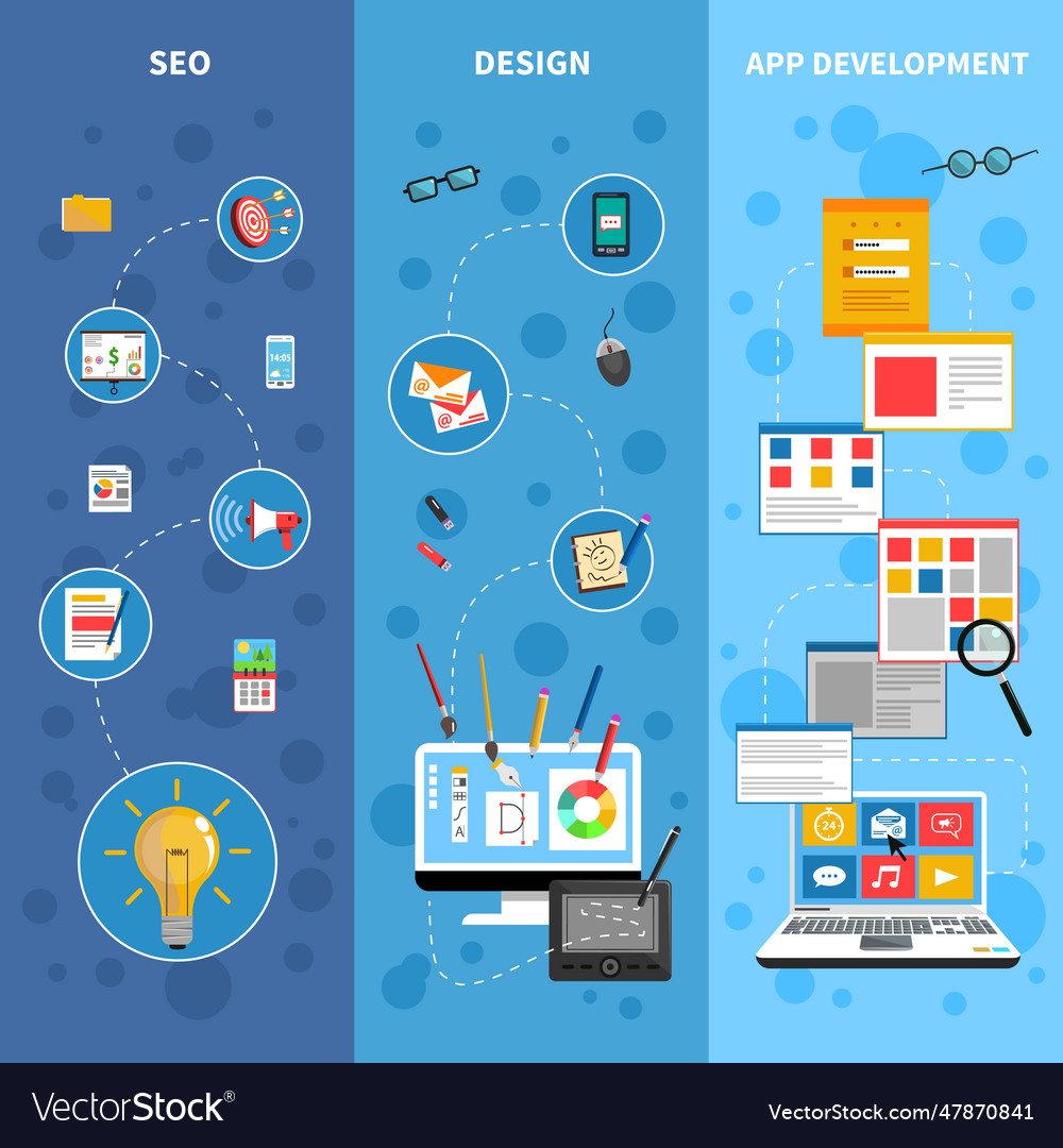 Programming banners set banners set Royalty Free Vector