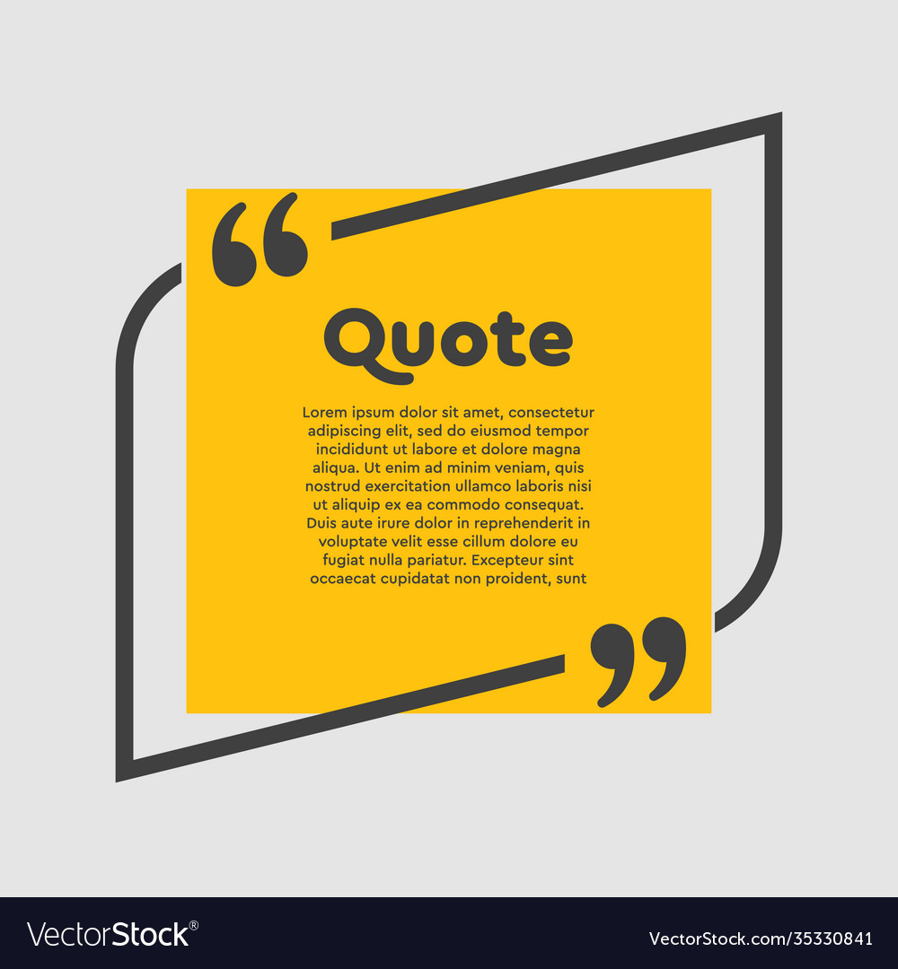 Quote rectangle text with bracket banner Vector Image