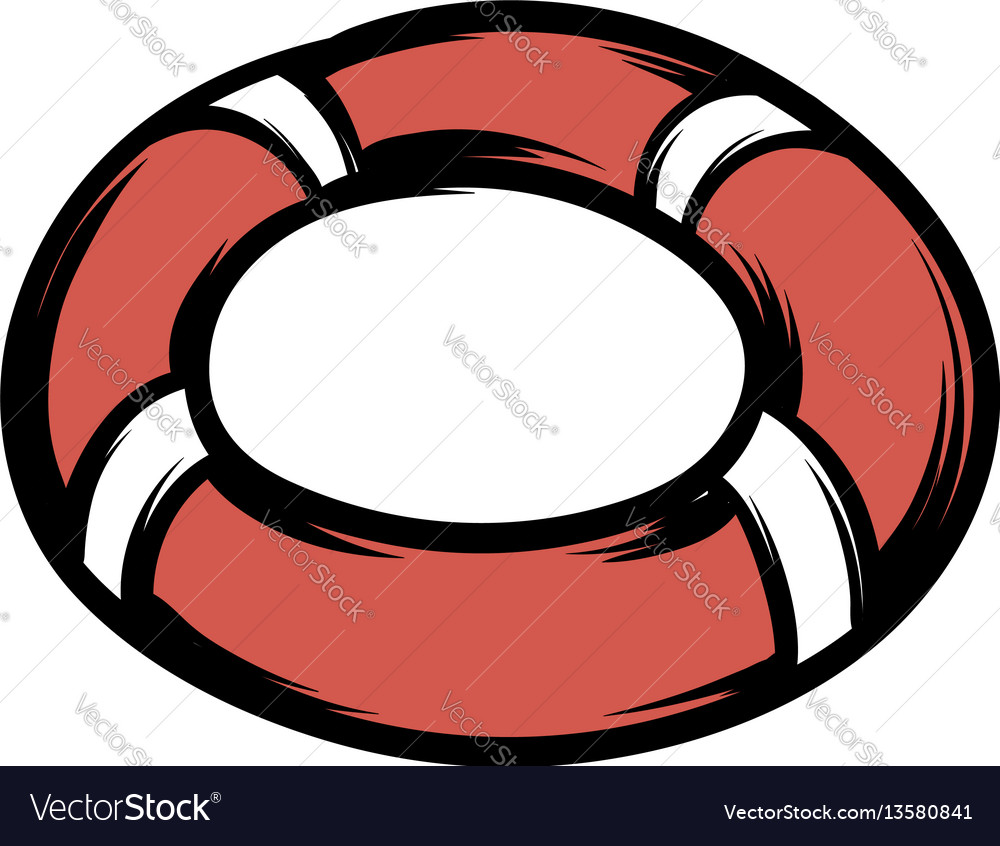 Red lifebuoy icon cartoon Royalty Free Vector Image