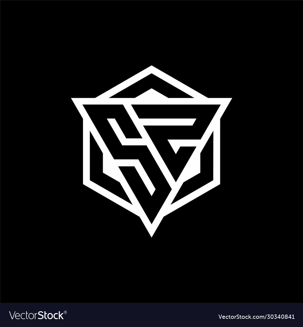 Sz logo monogram with triangle and hexagon shape Vector Image