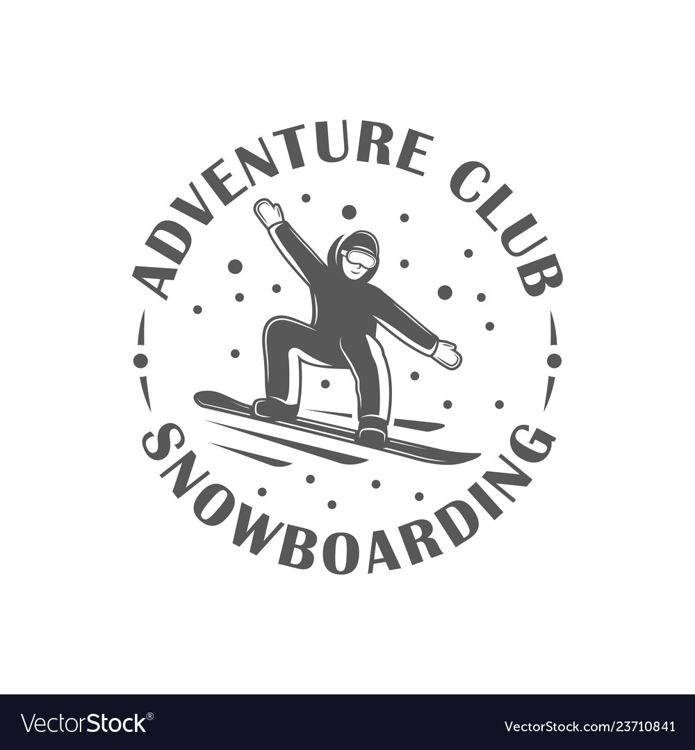Vintage snowboarding label Royalty Free Vector Image