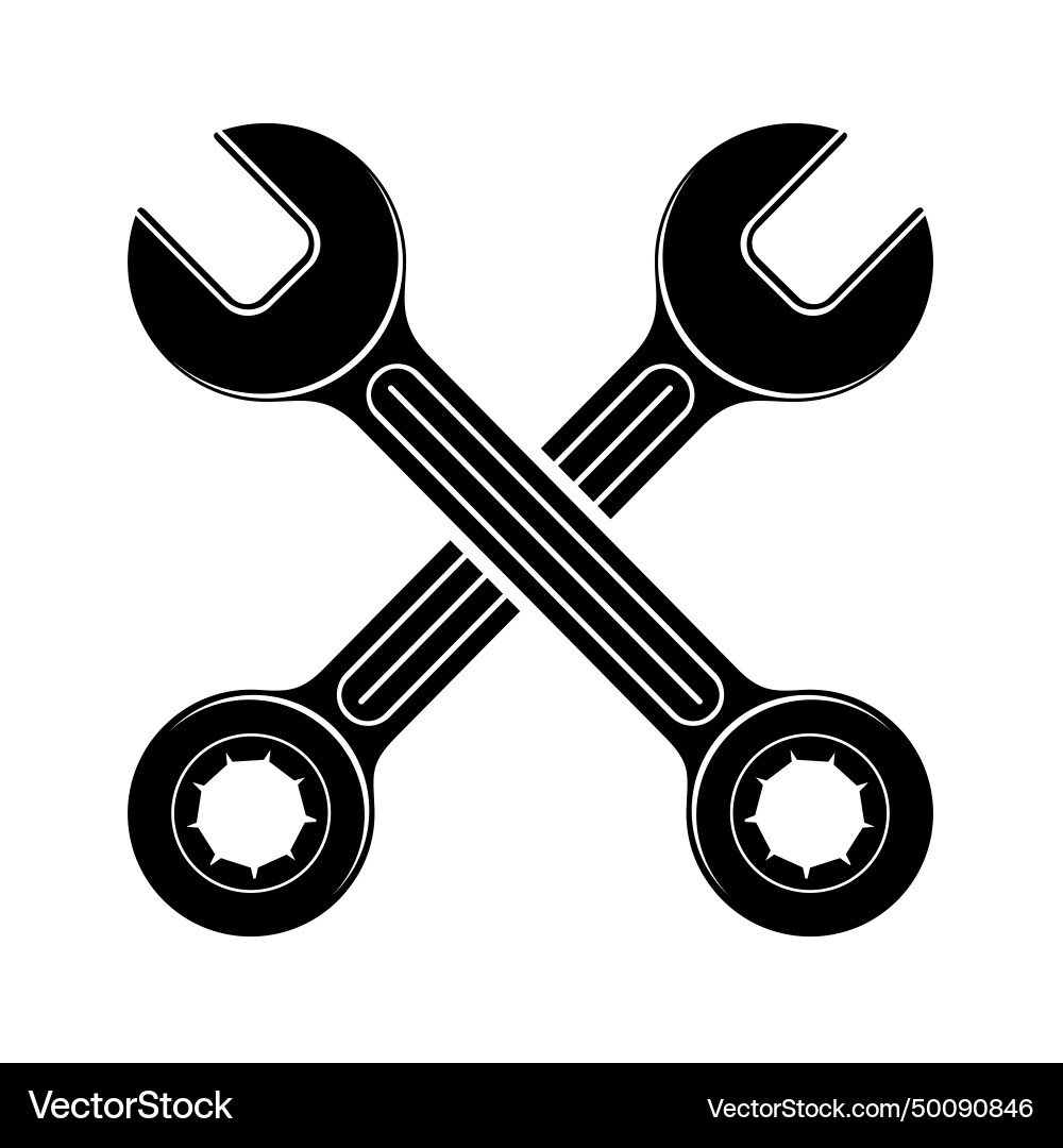 Black crossed wrenches repair service icon Vector Image
