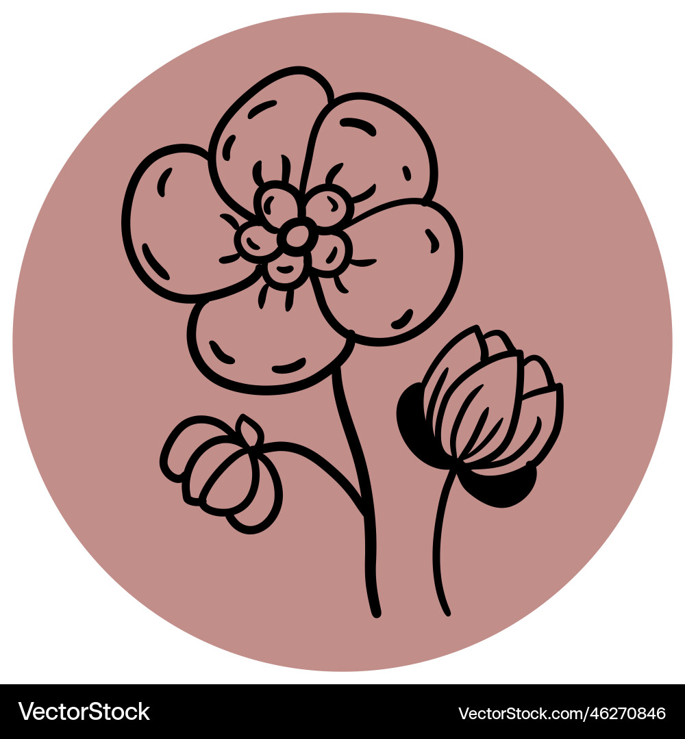 Blooming beauty aesthetic flower design Royalty Free Vector