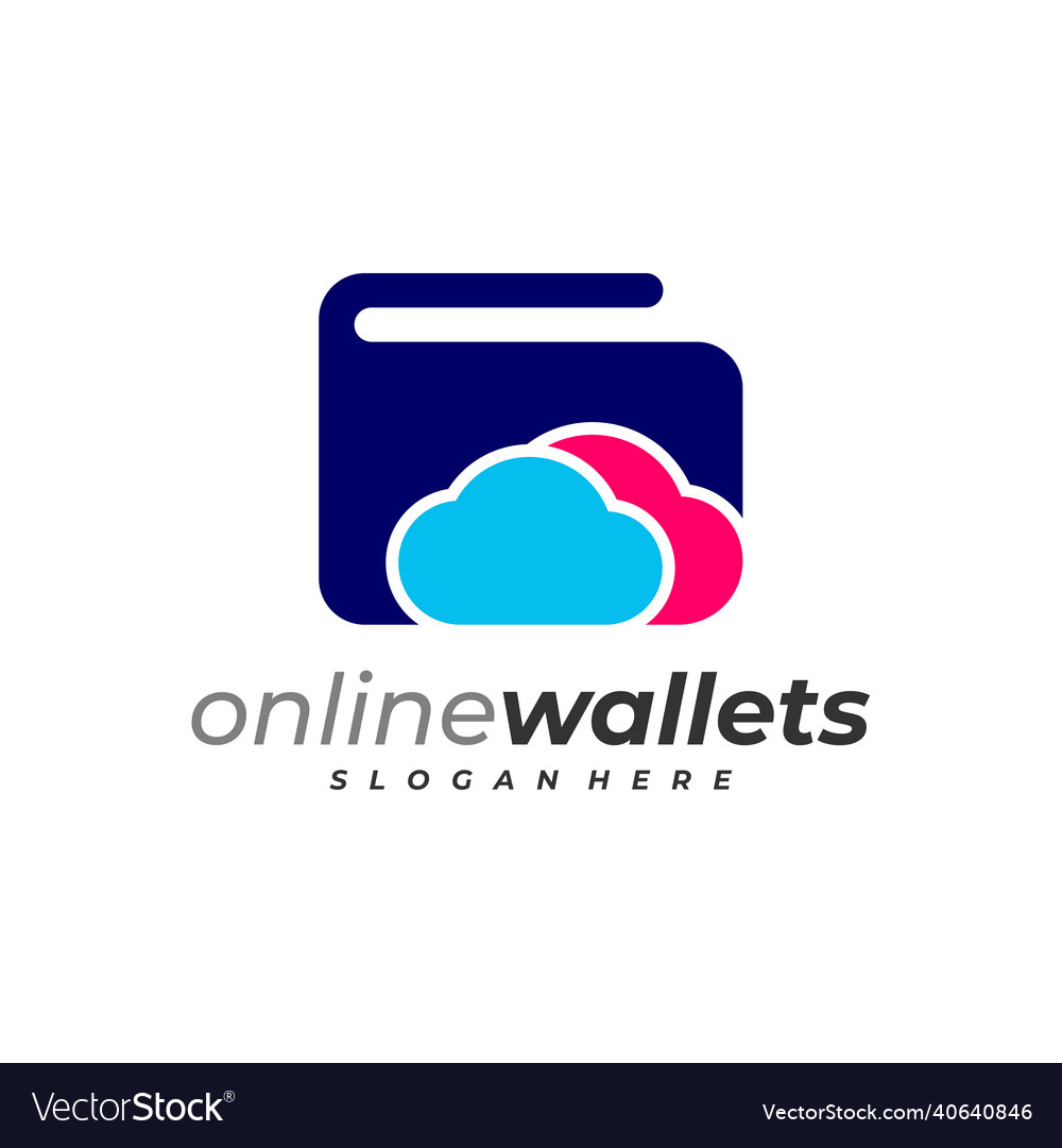 Cloud wallets logo template creative Royalty Free Vector