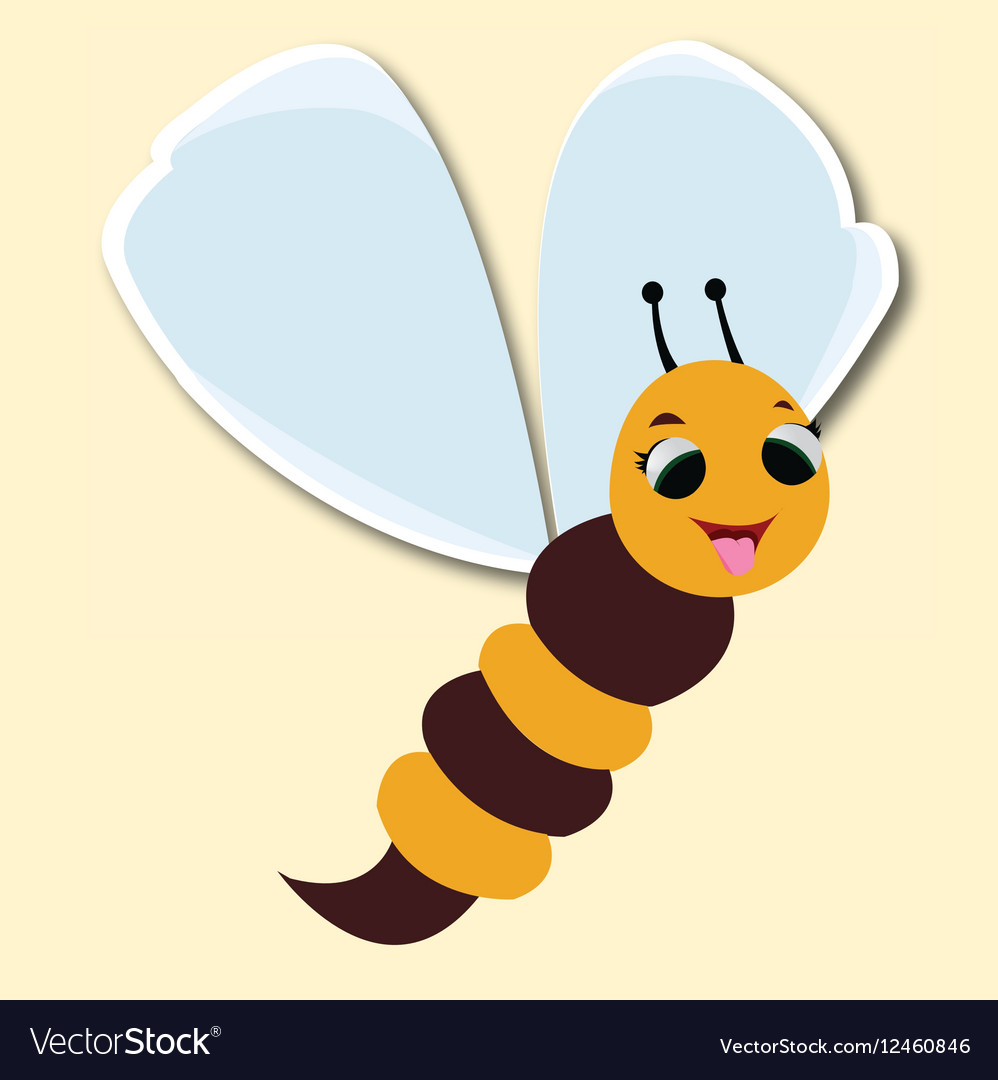 Flying bee Royalty Free Vector Image - VectorStock