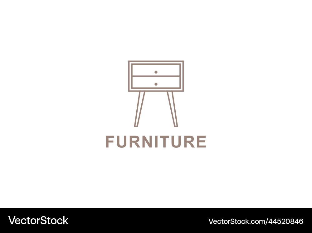 Furniture line art logo simple template design Vector Image