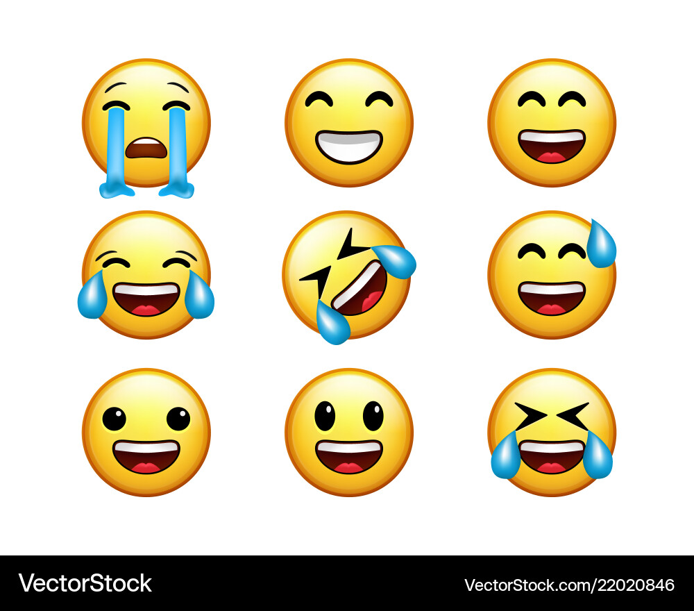 General unicode emoji set for social media Vector Image