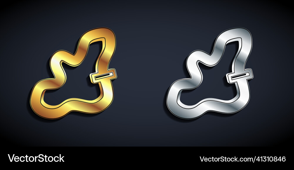 Gold and silver racing track icon isolated Vector Image