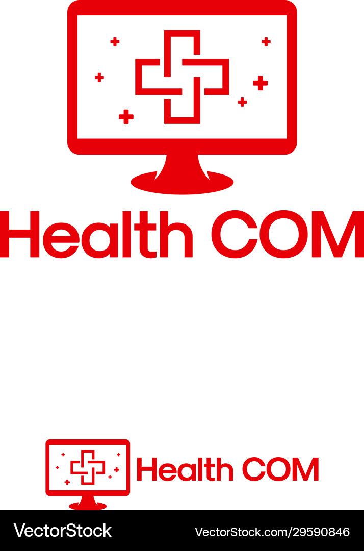 Health computer logo designs concept computer Vector Image