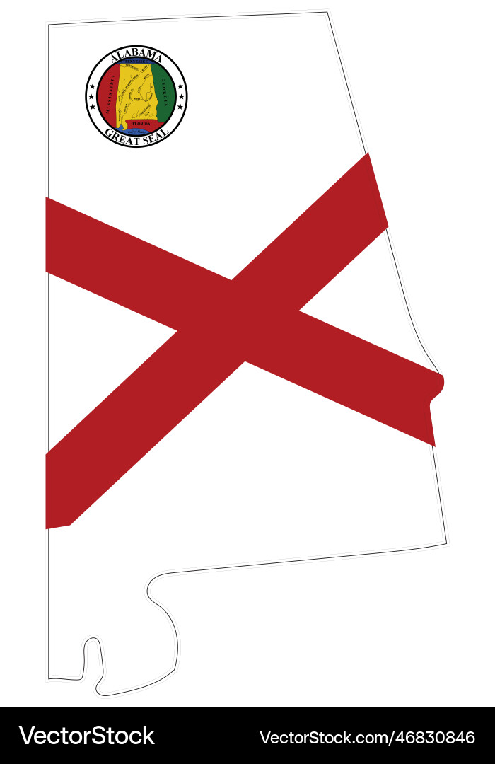 Map of alabama state usa Royalty Free Vector Image