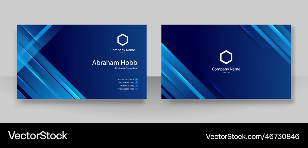 Modern stylish blue business card design creative Vector Image
