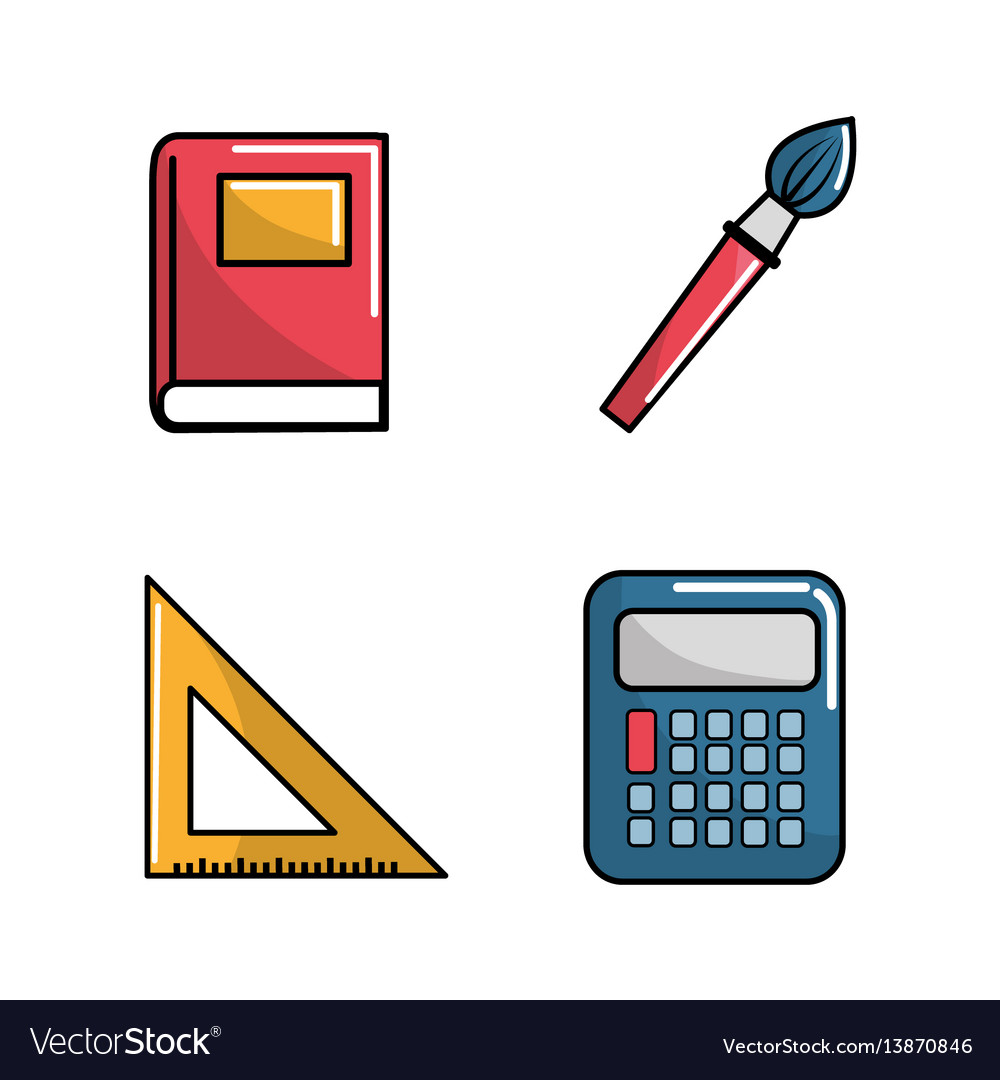 Notebook school tools icon Royalty Free Vector Image