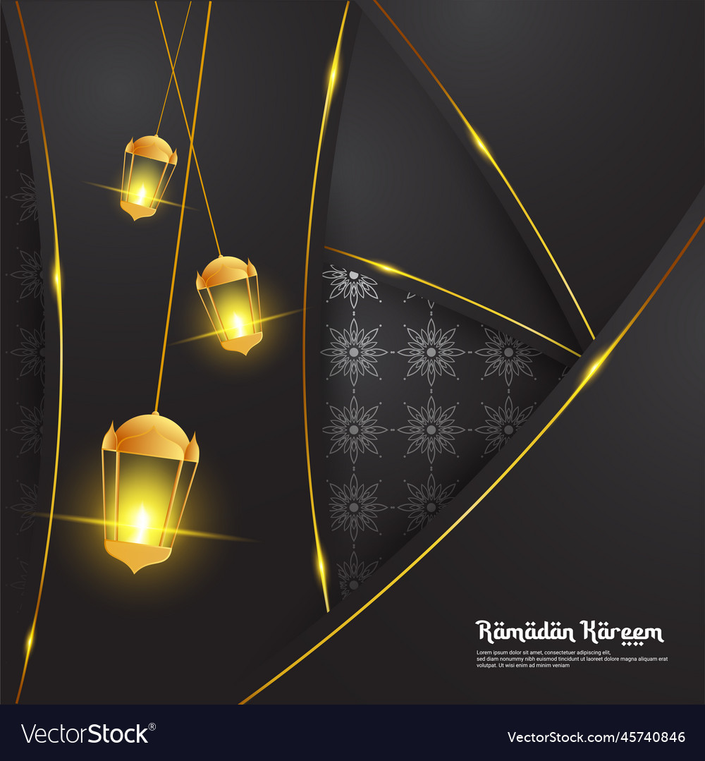 Ramadan background design with lantern elements Vector Image
