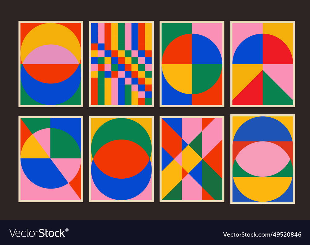Set of abstract geometric posters collection Vector Image