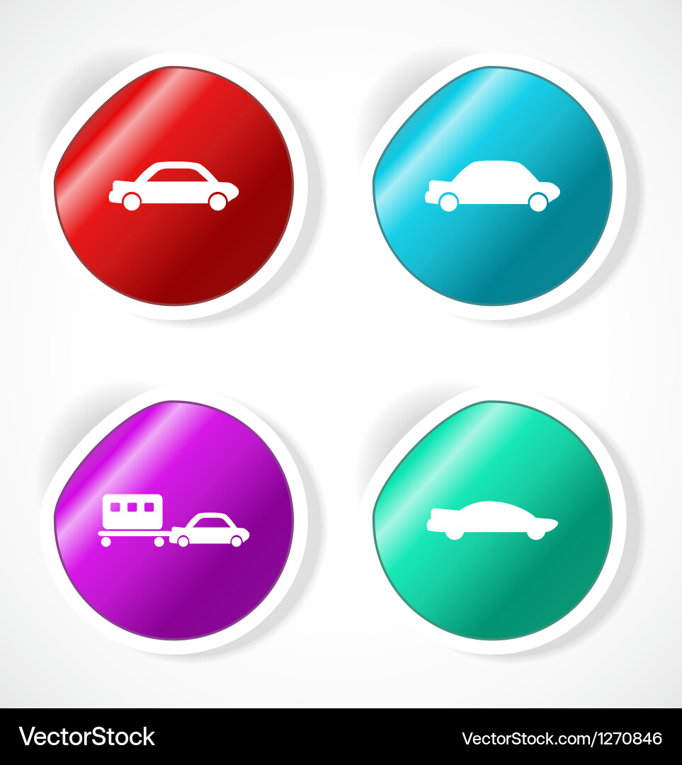 Set of stickers with icons Royalty Free Vector Image