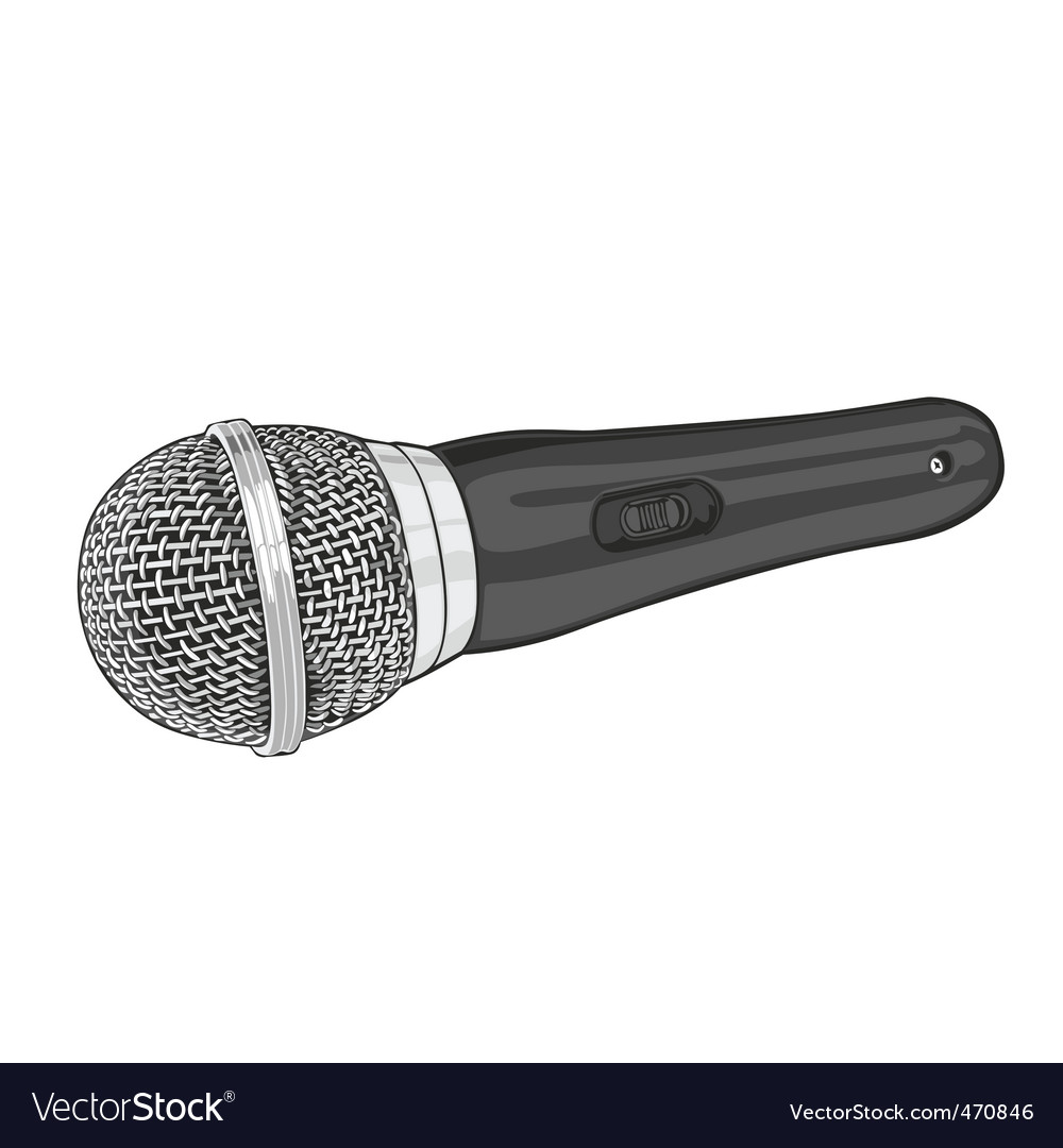 Silver microphone Royalty Free Vector Image - VectorStock