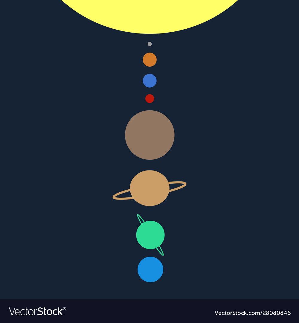 Solar system planets flat Royalty Free Vector Image