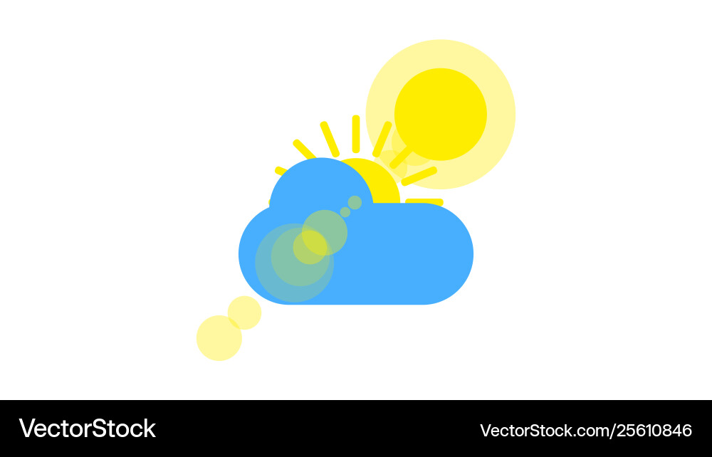 Sunny weather sign icon on white background Vector Image
