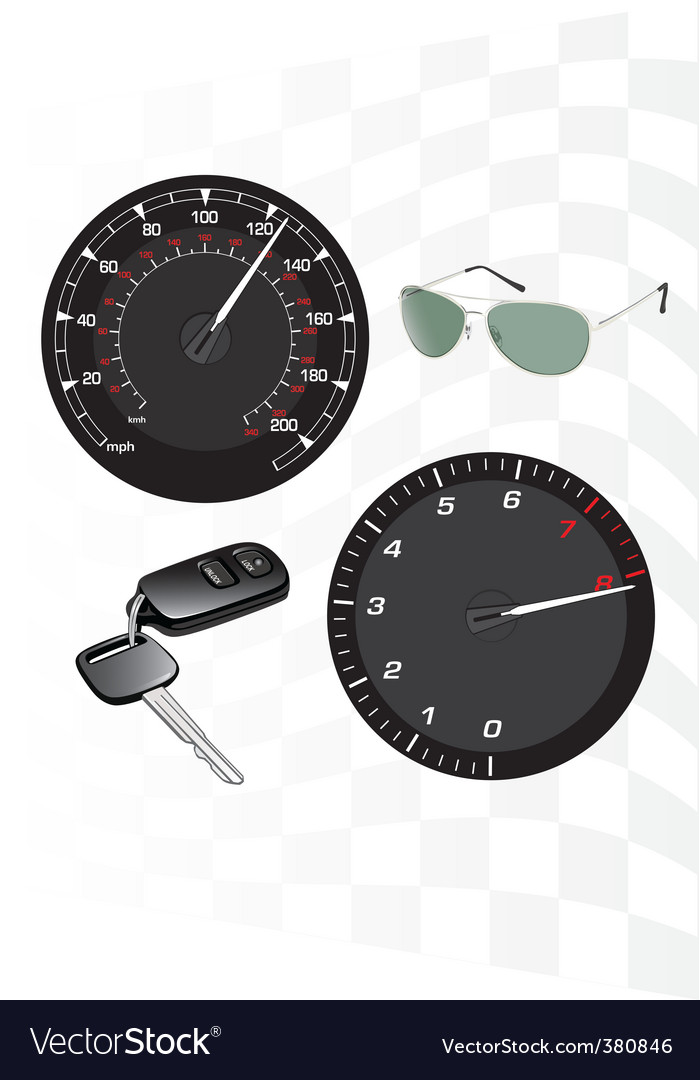 Tachometer and speedometer Royalty Free Vector Image