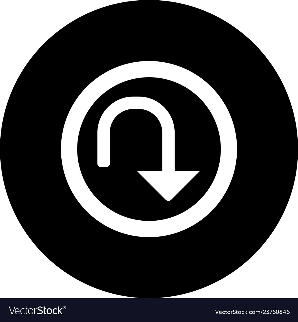 U-turn icon Royalty Free Vector Image - VectorStock