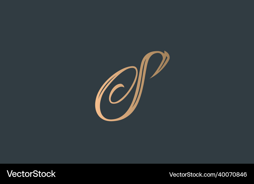 Yellow green calligraphy s alphabet letter logo Vector Image