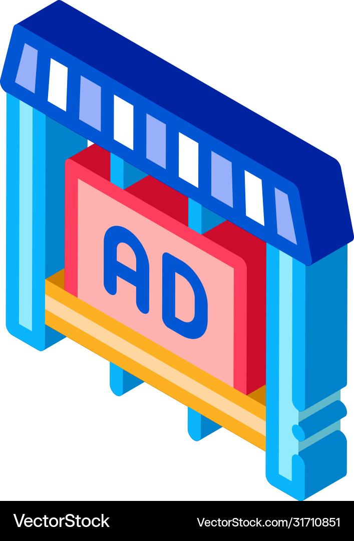 Advertising in counter store isometric icon Vector Image