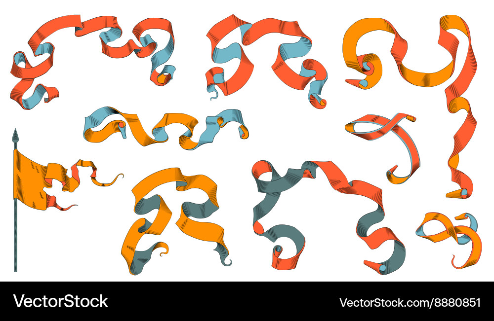 Big set of heraldic banners Royalty Free Vector Image