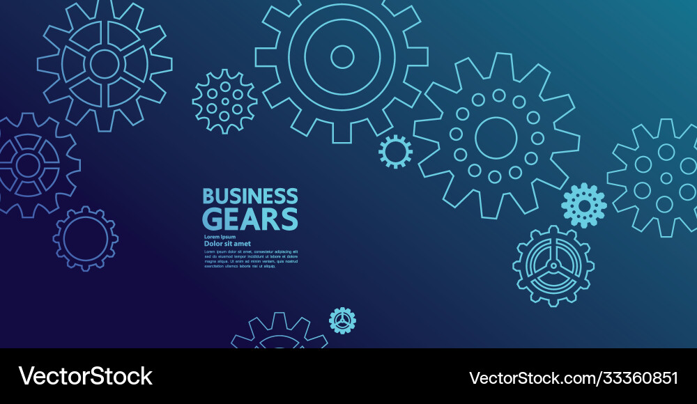 Business team success gear concept Royalty Free Vector Image