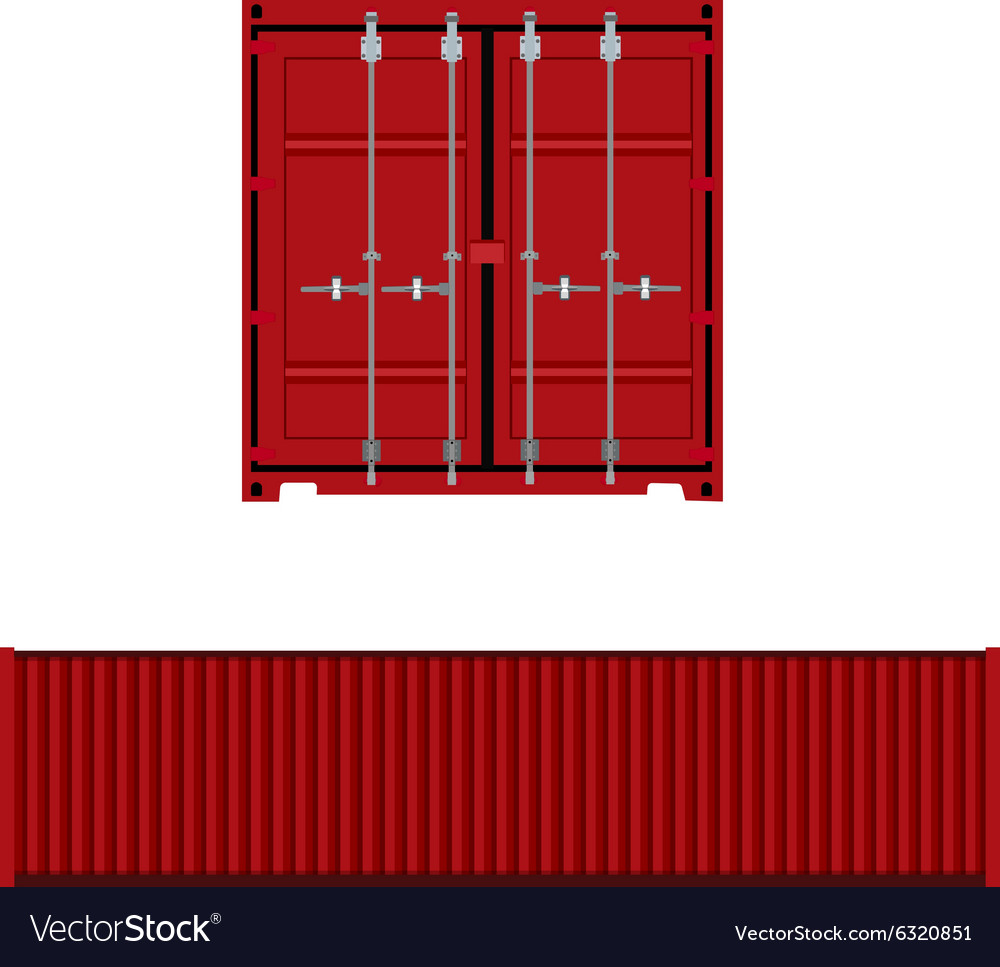 Container back and side view Royalty Free Vector Image