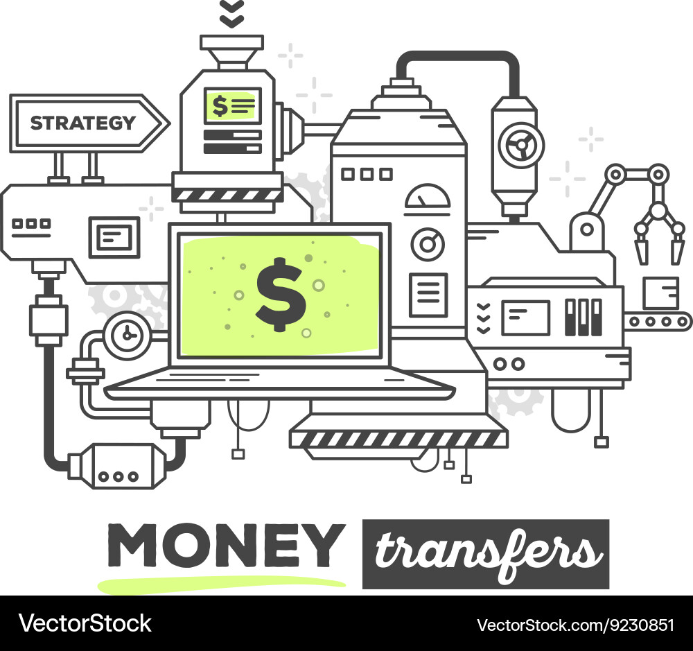 Creative professional mechanism for money Vector Image