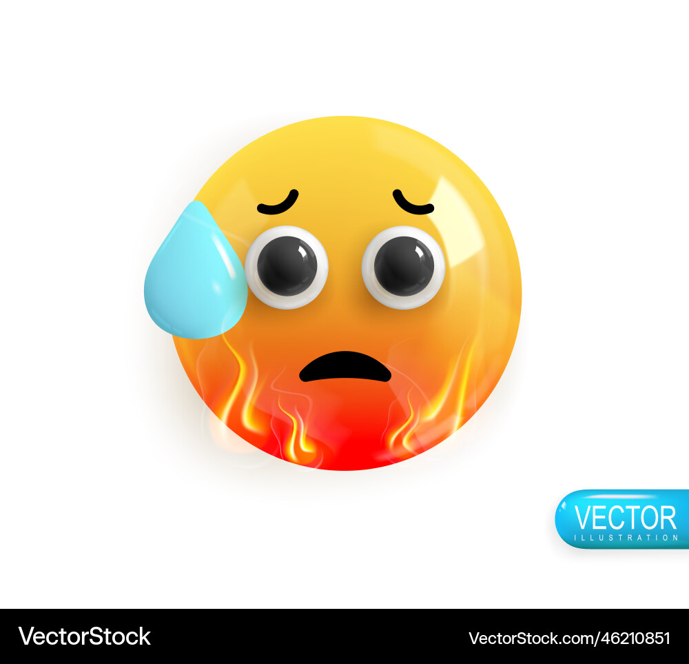 Emotion realistic 3d render icon smile emoji Vector Image
