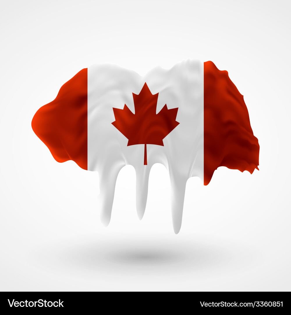 Flag of Canada painted colors Royalty Free Vector Image