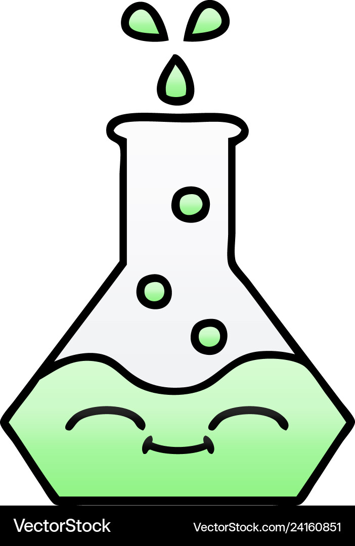 Gradient shaded cartoon science beaker Royalty Free Vector