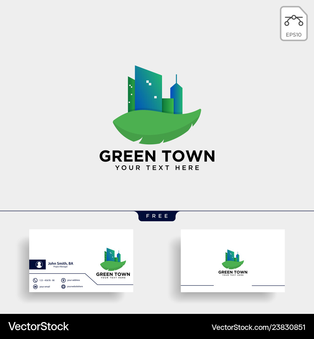 Green city agriculture logo template icon element Vector Image