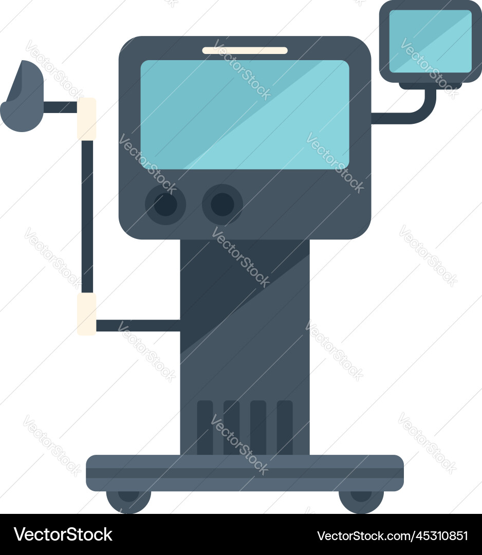 Hospital medical machine icon flat Royalty Free Vector Image