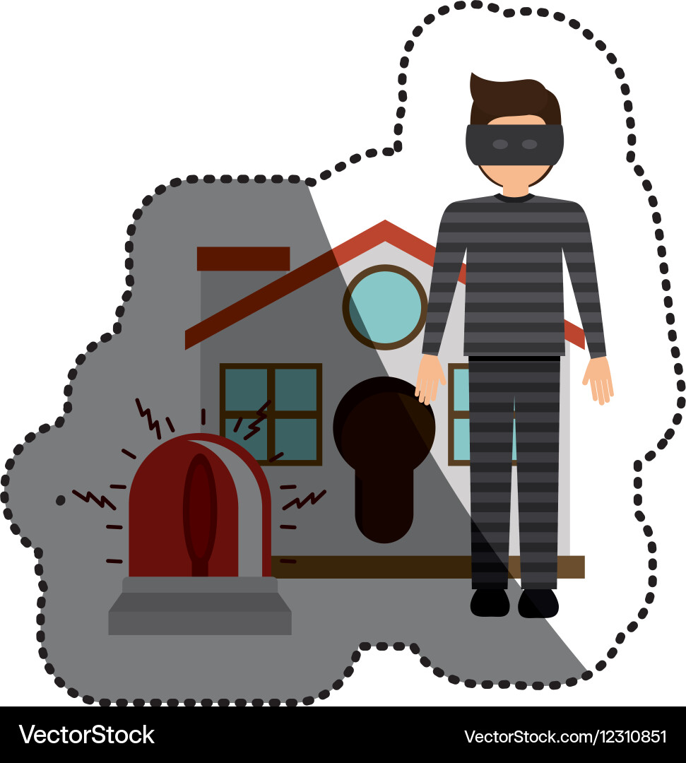 Isolated house alarm and thief design Royalty Free Vector