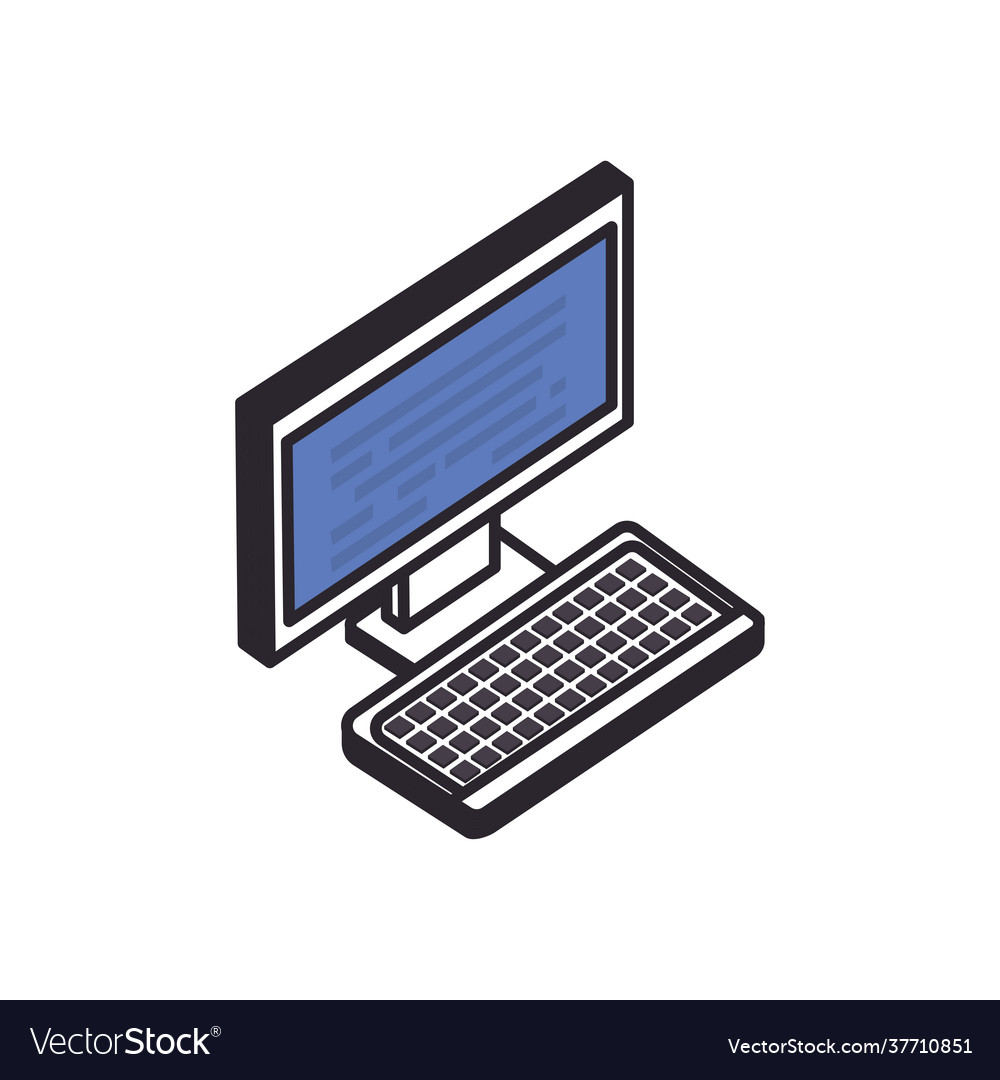 Isometric digital computer Royalty Free Vector Image