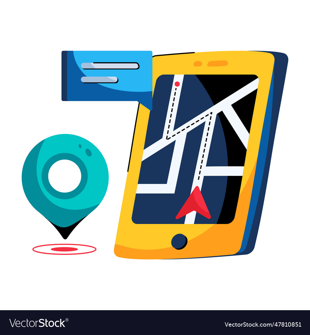 Mobile map Royalty Free Vector Image - VectorStock