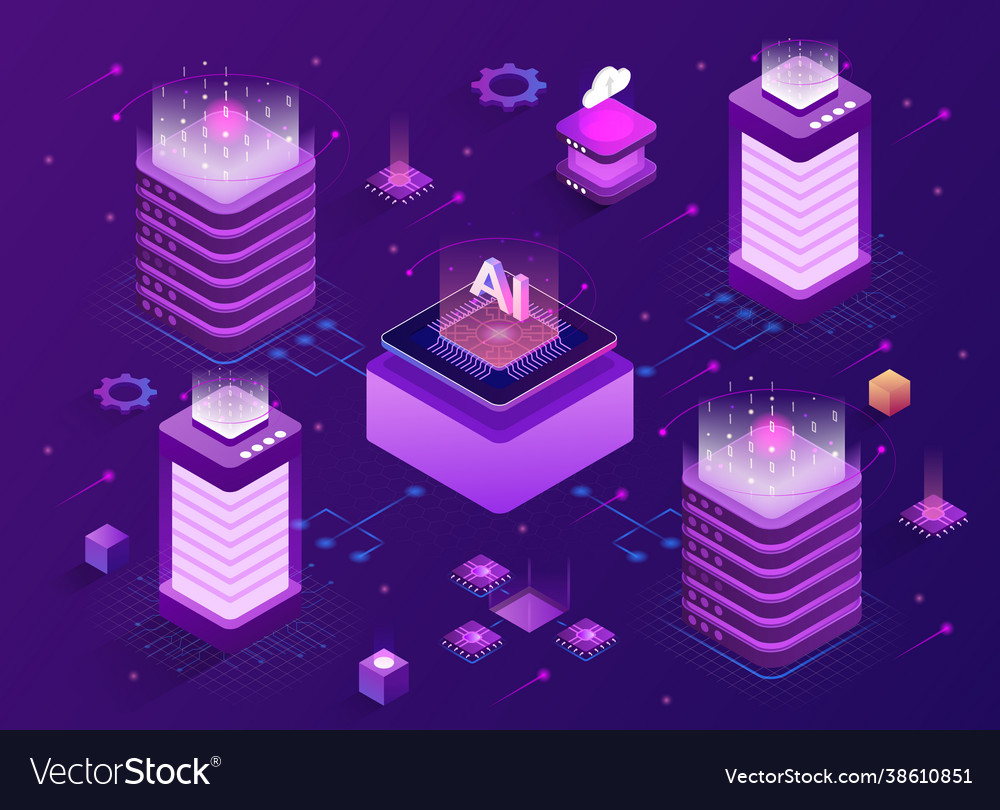 Network mainframe infrastructure concept Vector Image