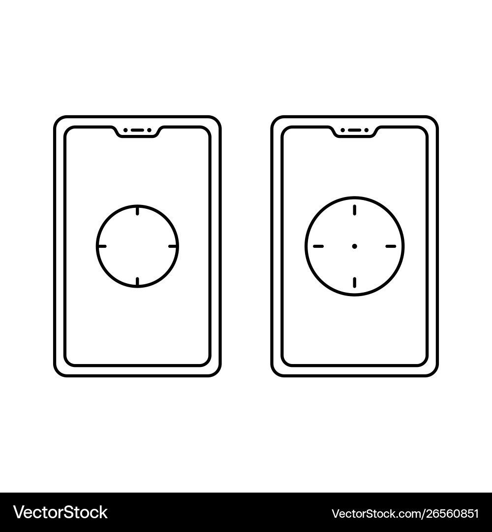 Phone with focal point or focus icon design Vector Image