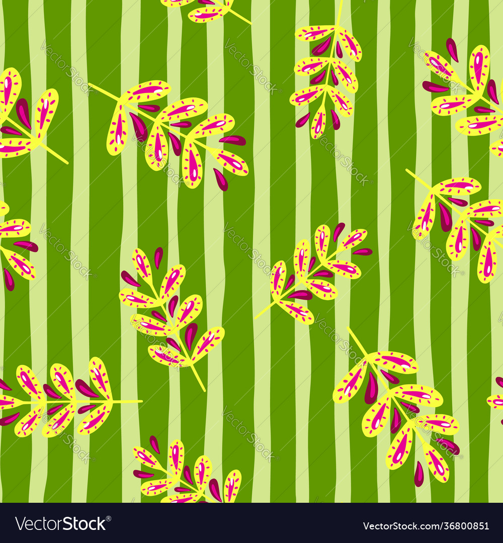Random seamless pattern with botanic yellow Vector Image