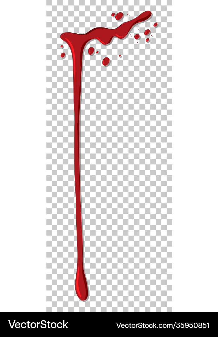 Red dripping blood on transparent background Vector Image
