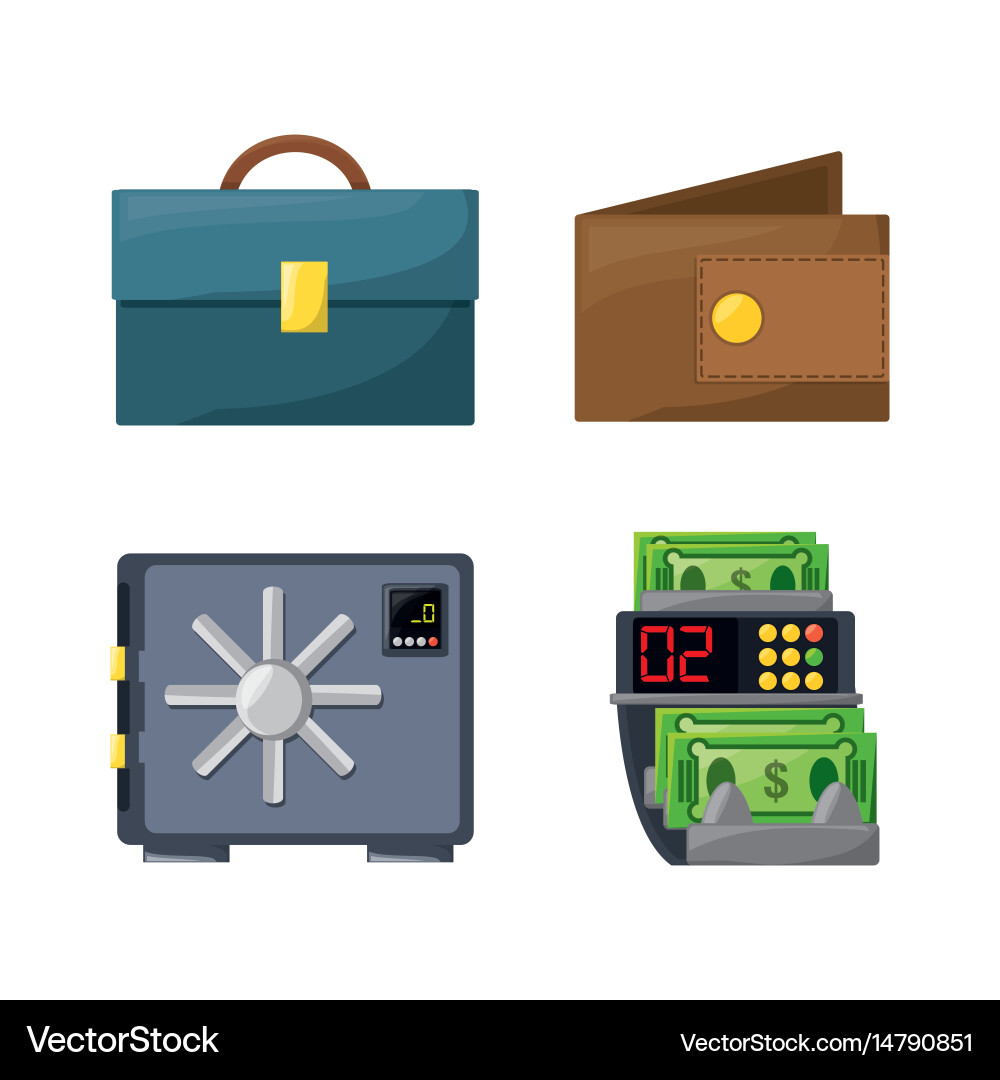 Set icons money over blue background Royalty Free Vector
