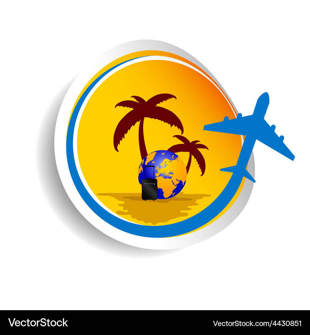 Sticker travel color Royalty Free Vector Image