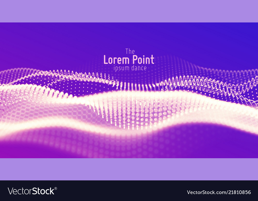 Abstract violet particle wave points array Vector Image