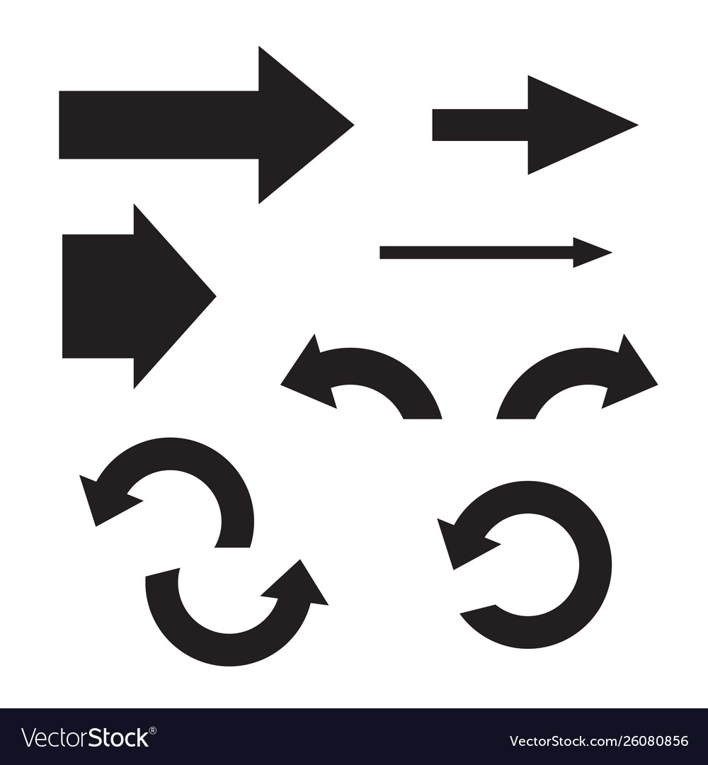 Arrow Mark Icons Collection Stlylized Royalty Free Vector