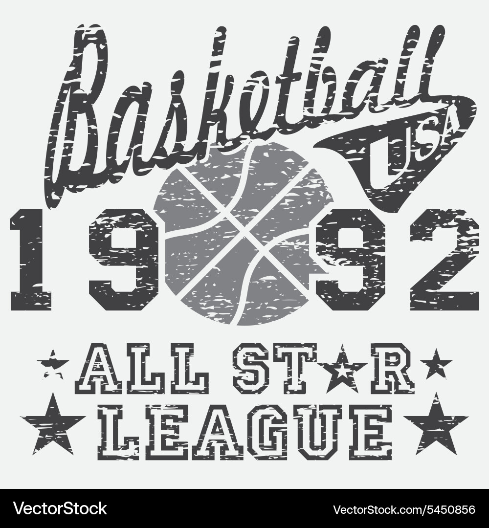 Basketball all star league artwork typography Vector Image